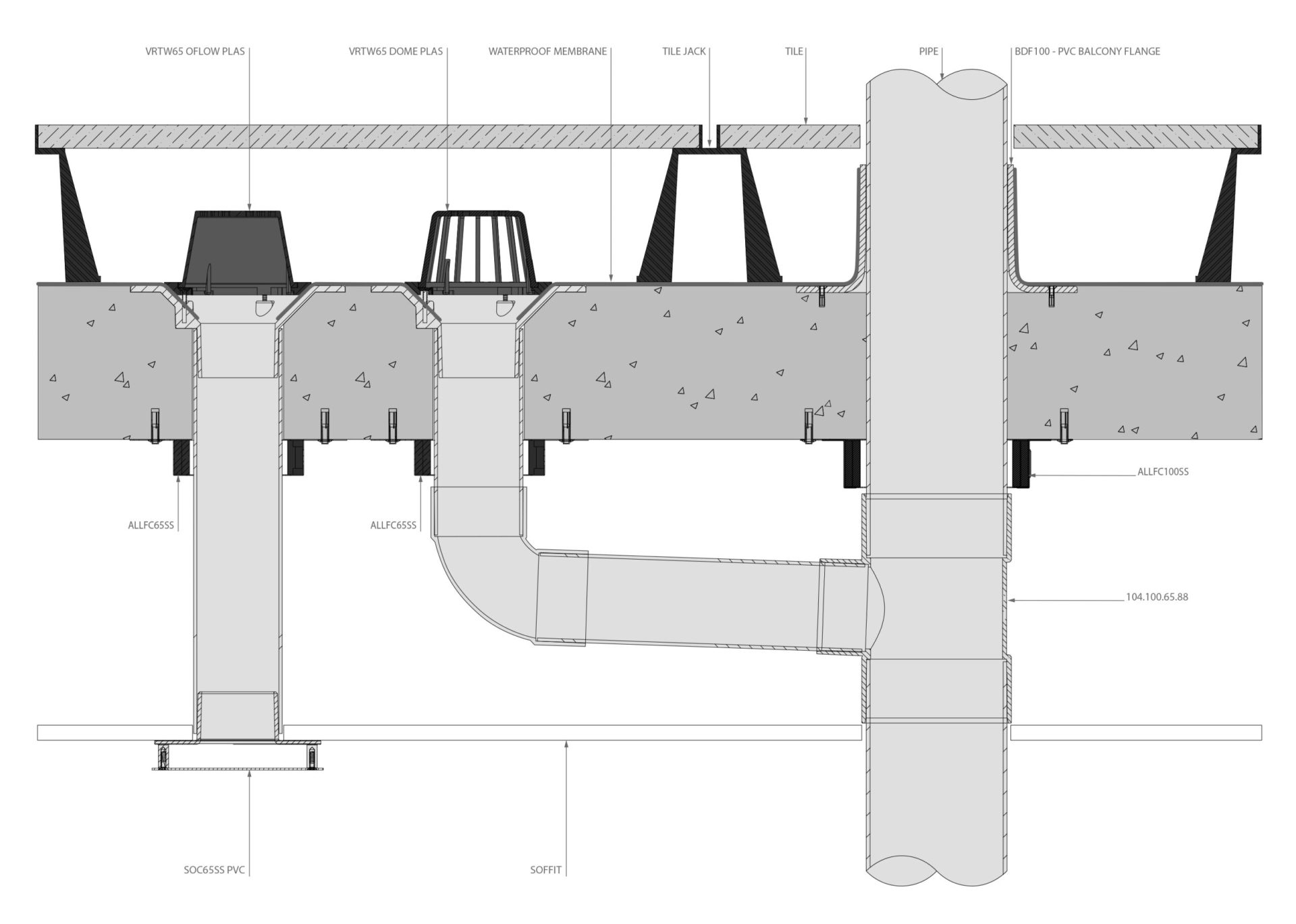 VRTW Roof Drain – Compatible with Asphaltic Membranes